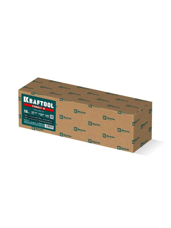Набор сверл Kraftool 29656-H118 Cobalt, 118 шт, 1-13мм, сталь М42, HSS-Co 8%, по металлу