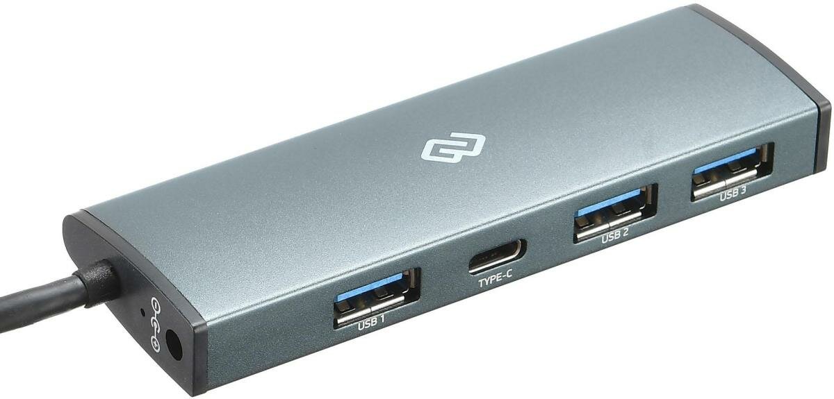 Концентратор USB Digma HUB-3U3.0С-UC-G, 3x USB 3.0, USB Type-C