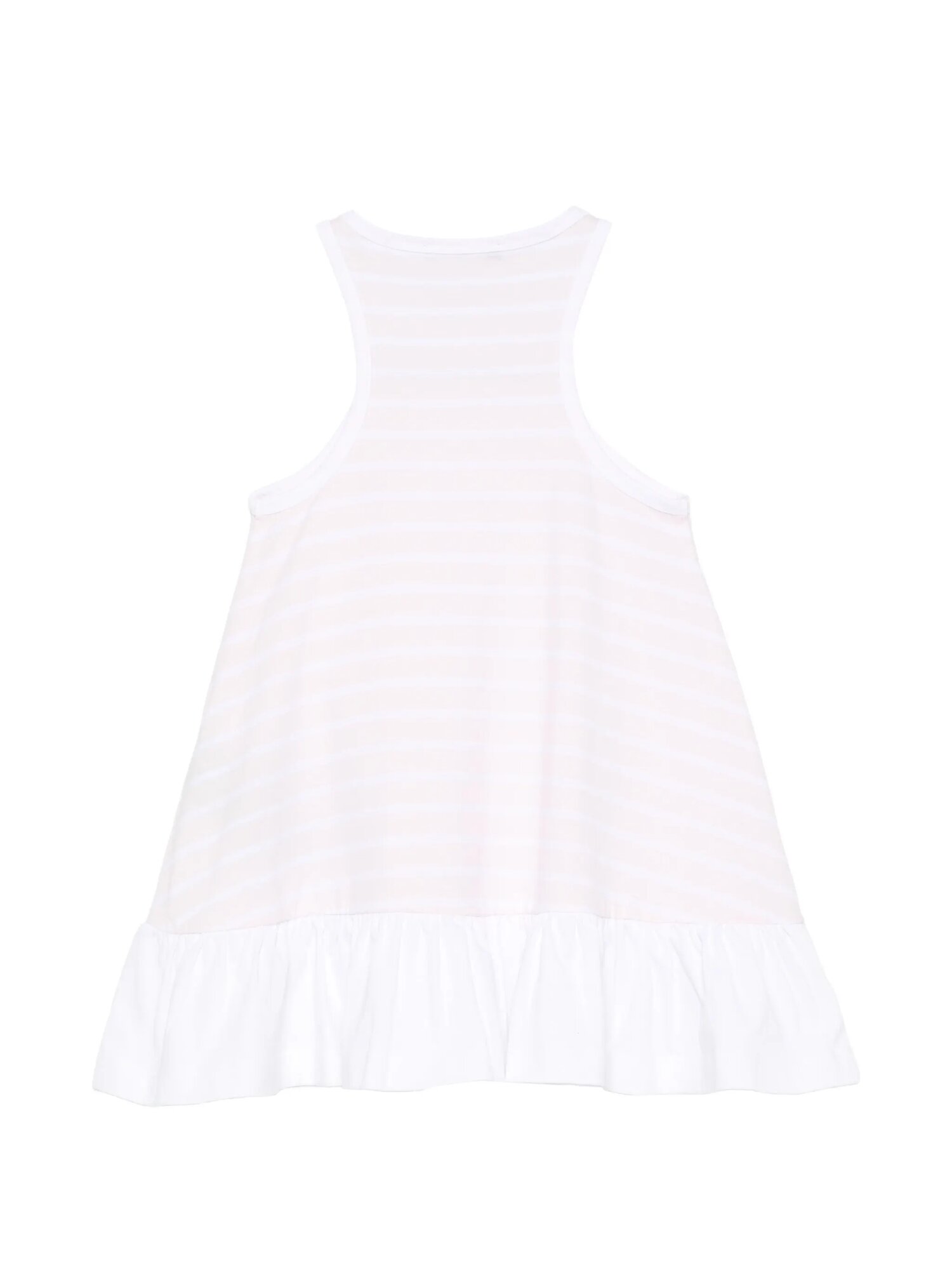 Платье BALMAIN Striped ruffled dress, размер 8 лет, кораллово-розовый — фото 1