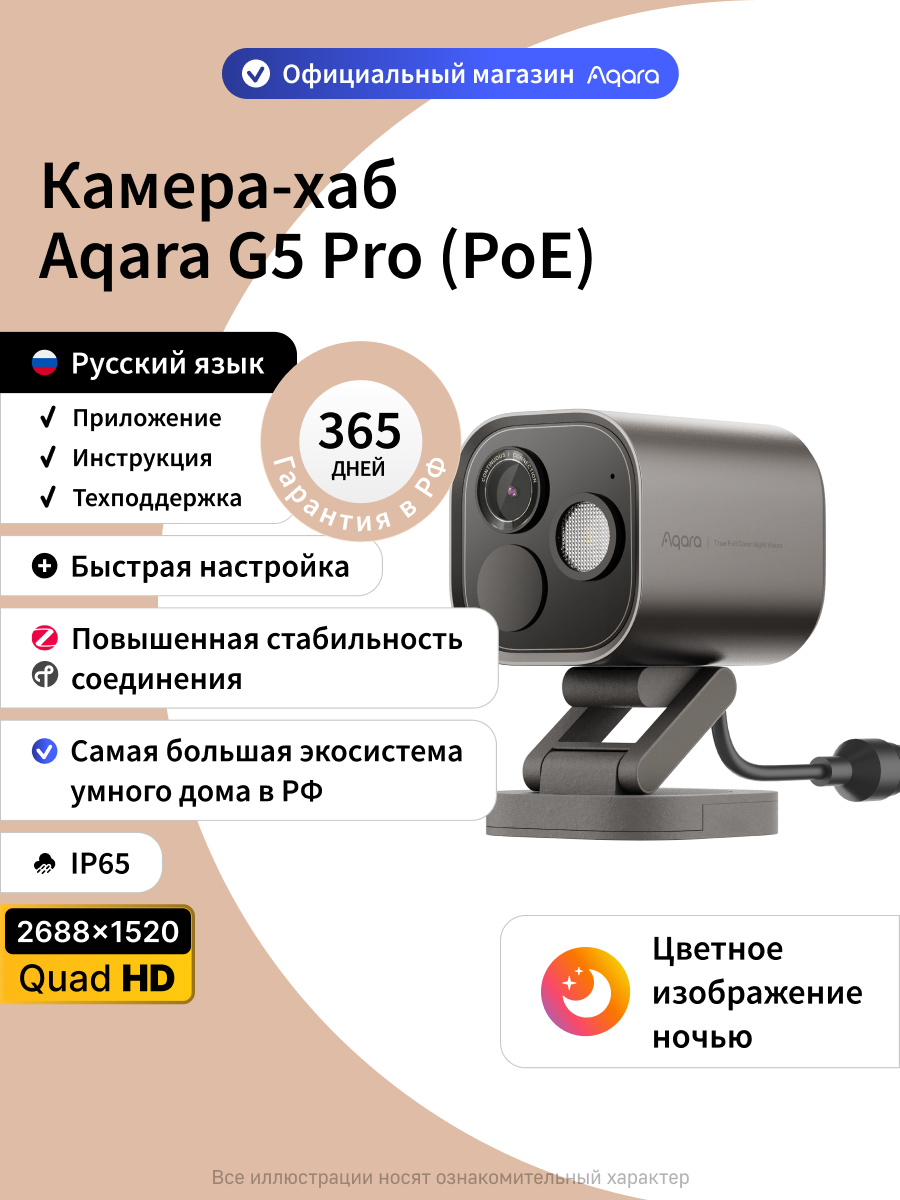 Умная камера и центр умного дома (хаб) Aqara G5 Pro CH-C03D, PoE, графитовый