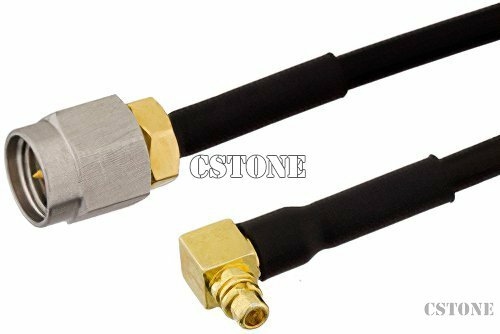 MMCX штекер угловой к SMA штыревой Semi-гибкий кабель используя PE-SR405FLJ коаксиальный с термоусадкой