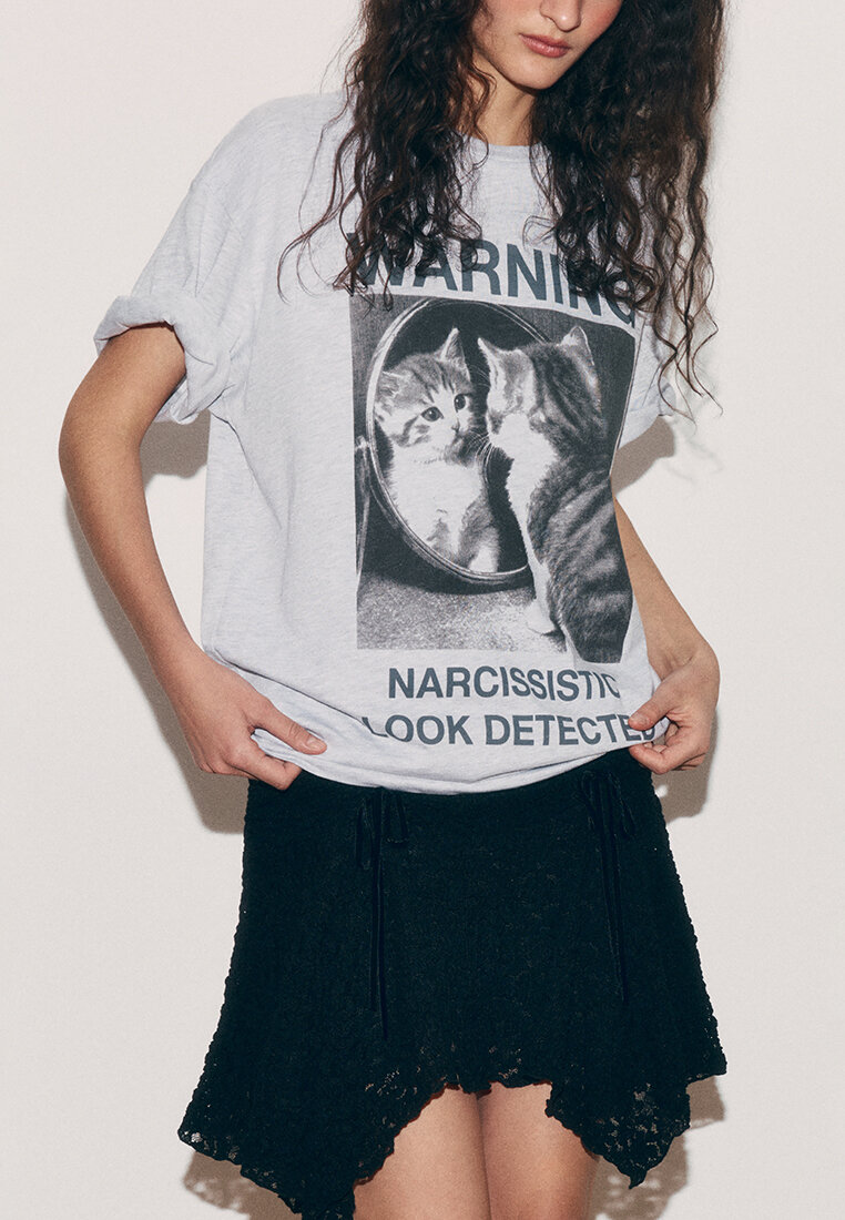 Футболка хлопковая оверсайз с принтом