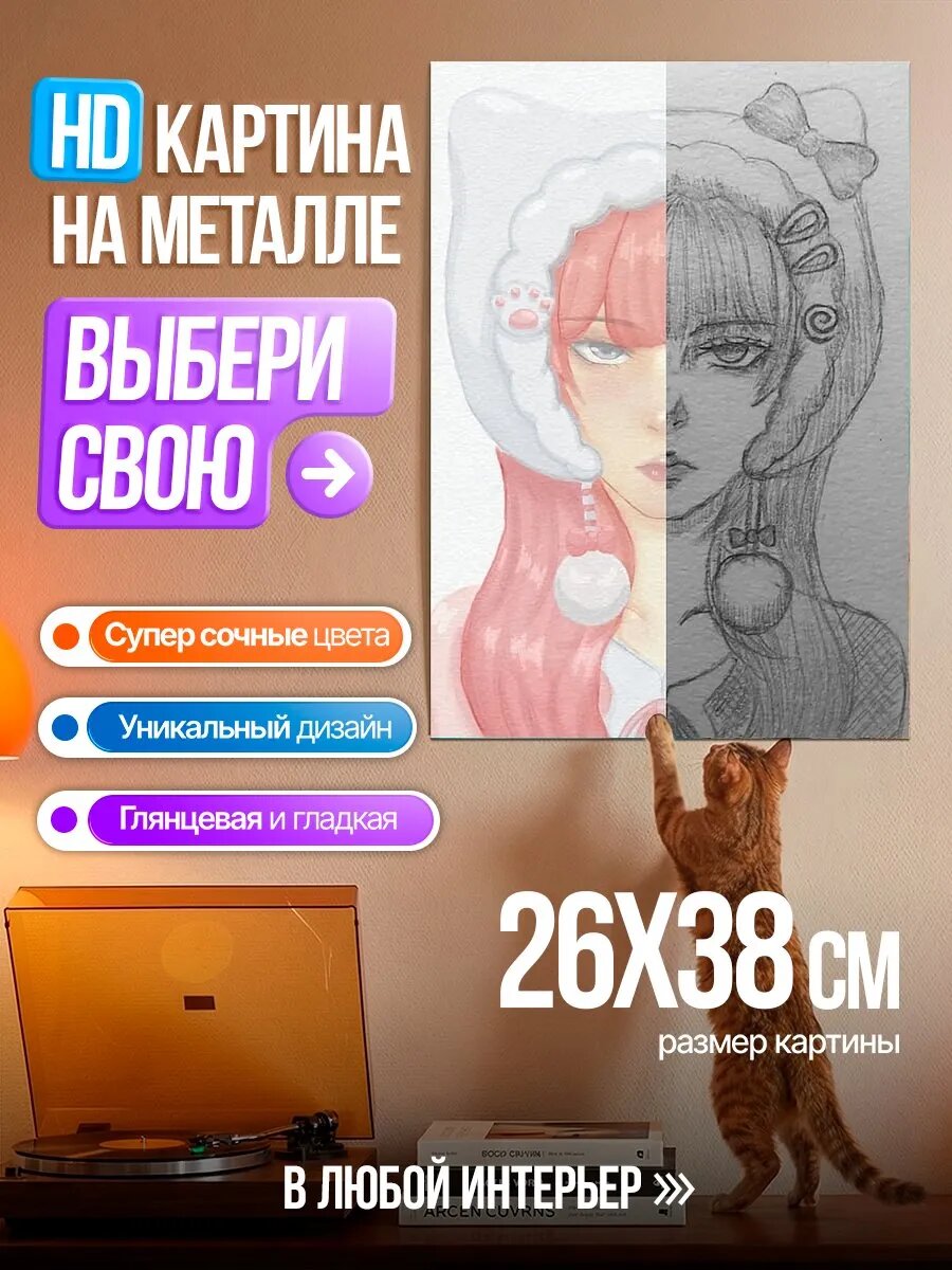 Картина на HD металле Двойная личность