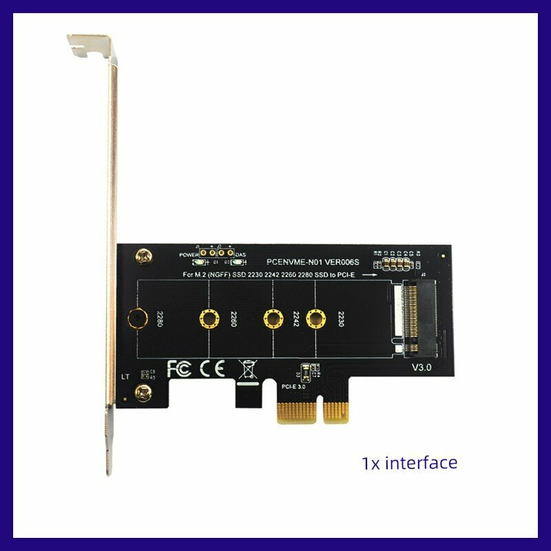 PCI-E к M.2 NVMe адаптер с тестовым щитком, 1X, для настольных ПК и Intel Optane SSD, черный цвет - совместимая карта