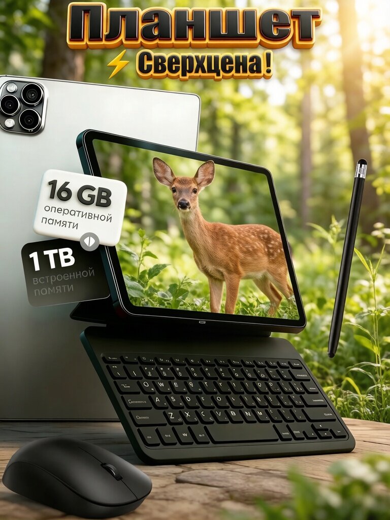 Планшет с клавиатурой Galaxy PRO12 11.6', 16GB/1024GB LTE, планшет андроид игровой со стилусом