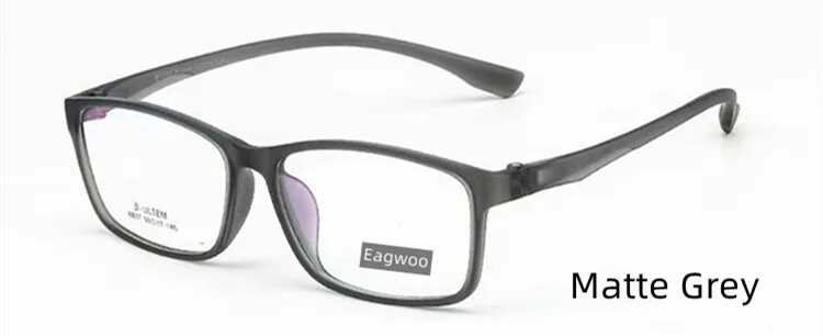 Мужские очки EAGWOO широкие пластиковые 59 мм Matte Grey