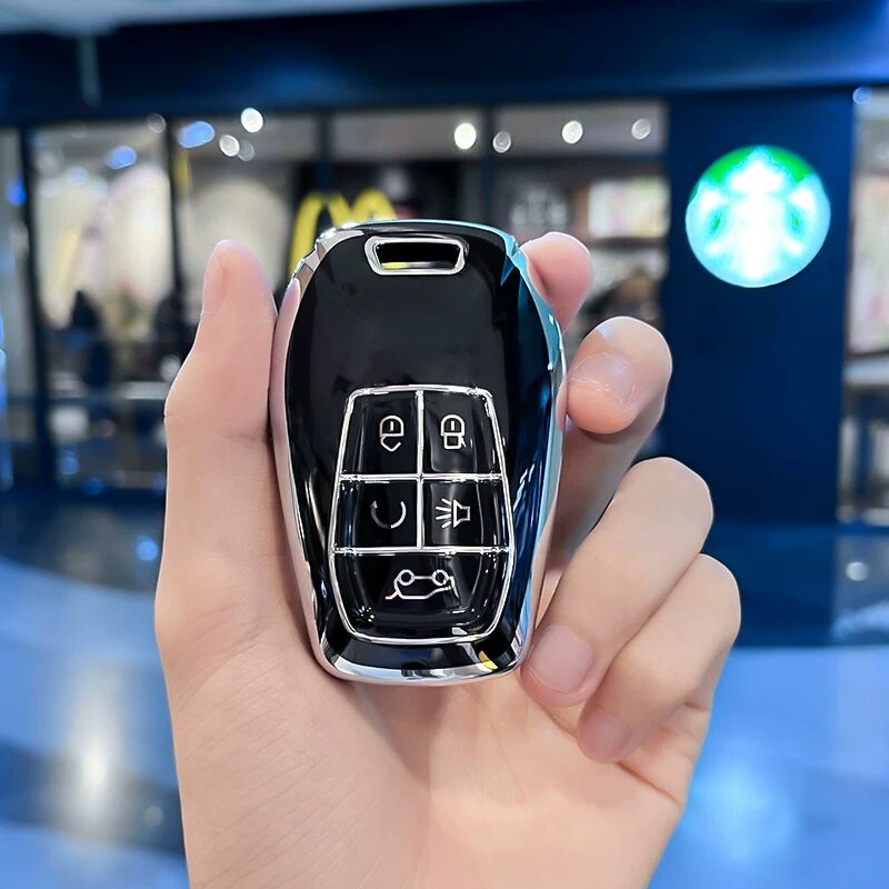 Ключевой чехол Dongfeng Southeast C-Style с 5-клавишным управлением, черная оболочка для моделей Dongfeng DX7/DX3/DX5/A5