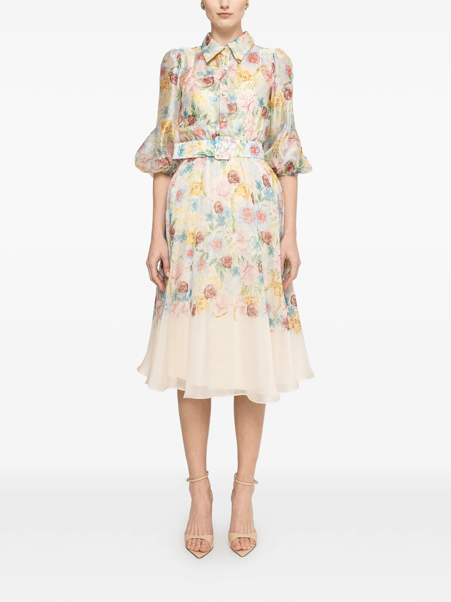 Платье Printed organza midi dress
