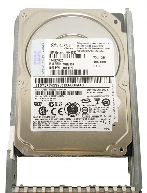 Жесткий диск IBM 39R7366 73.4Gb SAS 2,5" HDD