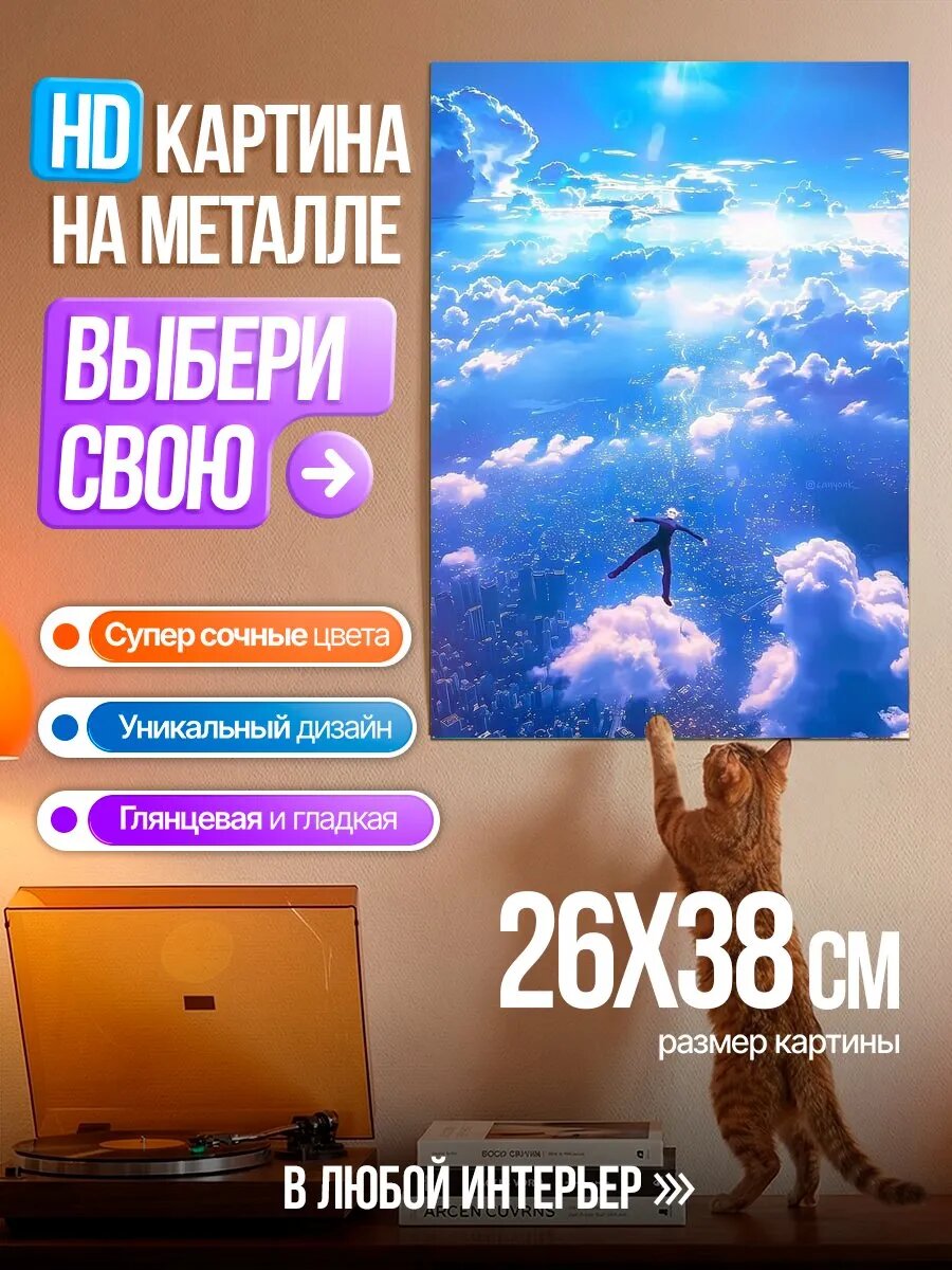 Картина на HD металле Падение в небеса