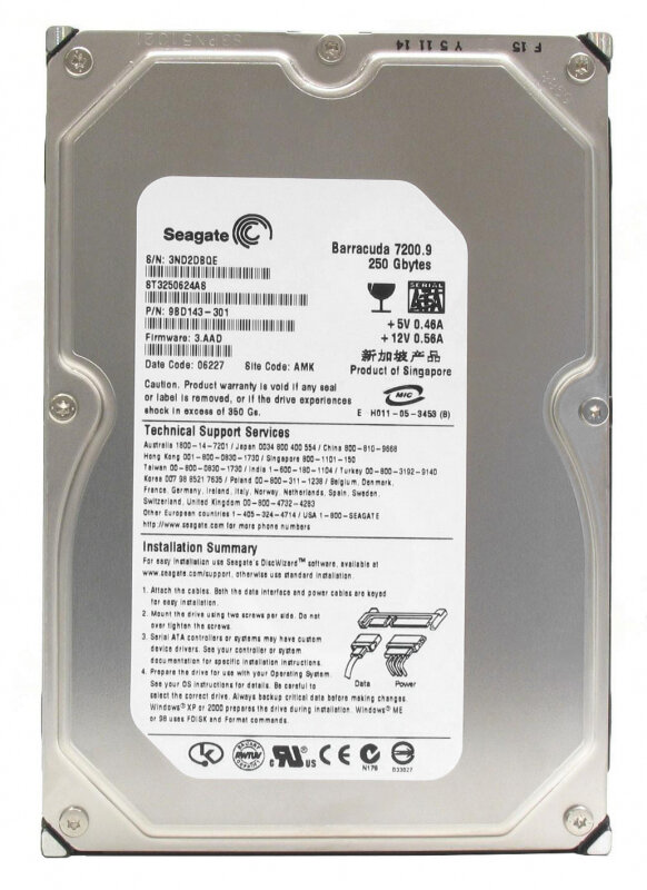 Жесткий диск Seagate 9BD143 250Gb SATAII 3,5" HDD