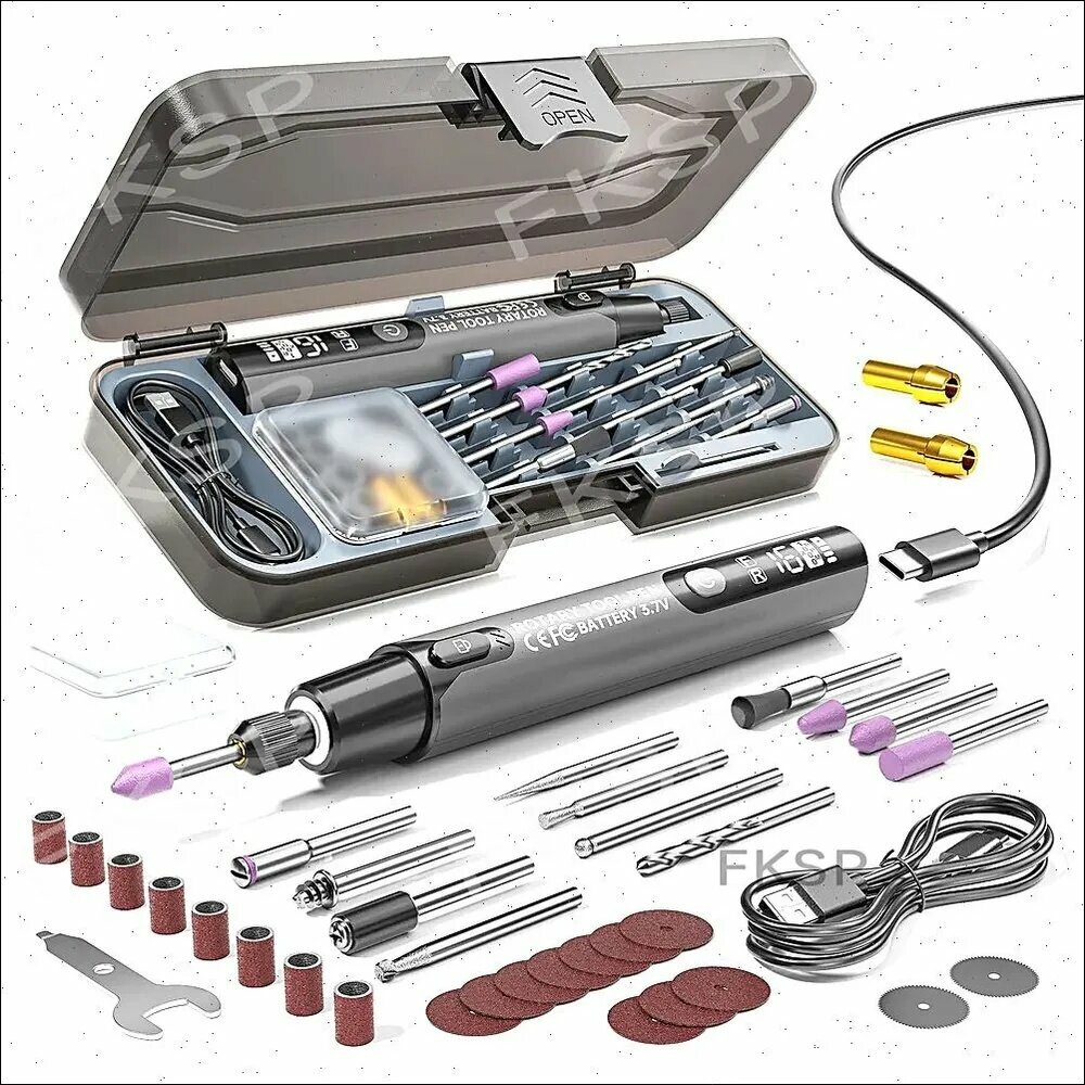 Mini Engraver — 3,5-дюймовая электрическая мини-дрель, набор вращающихся насадок для электрического шлифовального пера с цифровым дисплеем