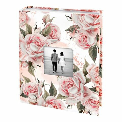 Фотоальбом BRAUBERG "Flowery love" на 200 фото 10х15 см, твердая обложка, окно под фото, 391424