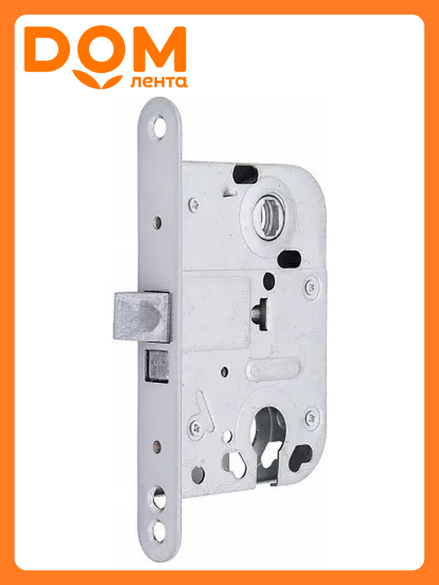 Замок Фабрика Замков L 008, для деревянных и ПВХ дверей, цилиндровый механизм, серый