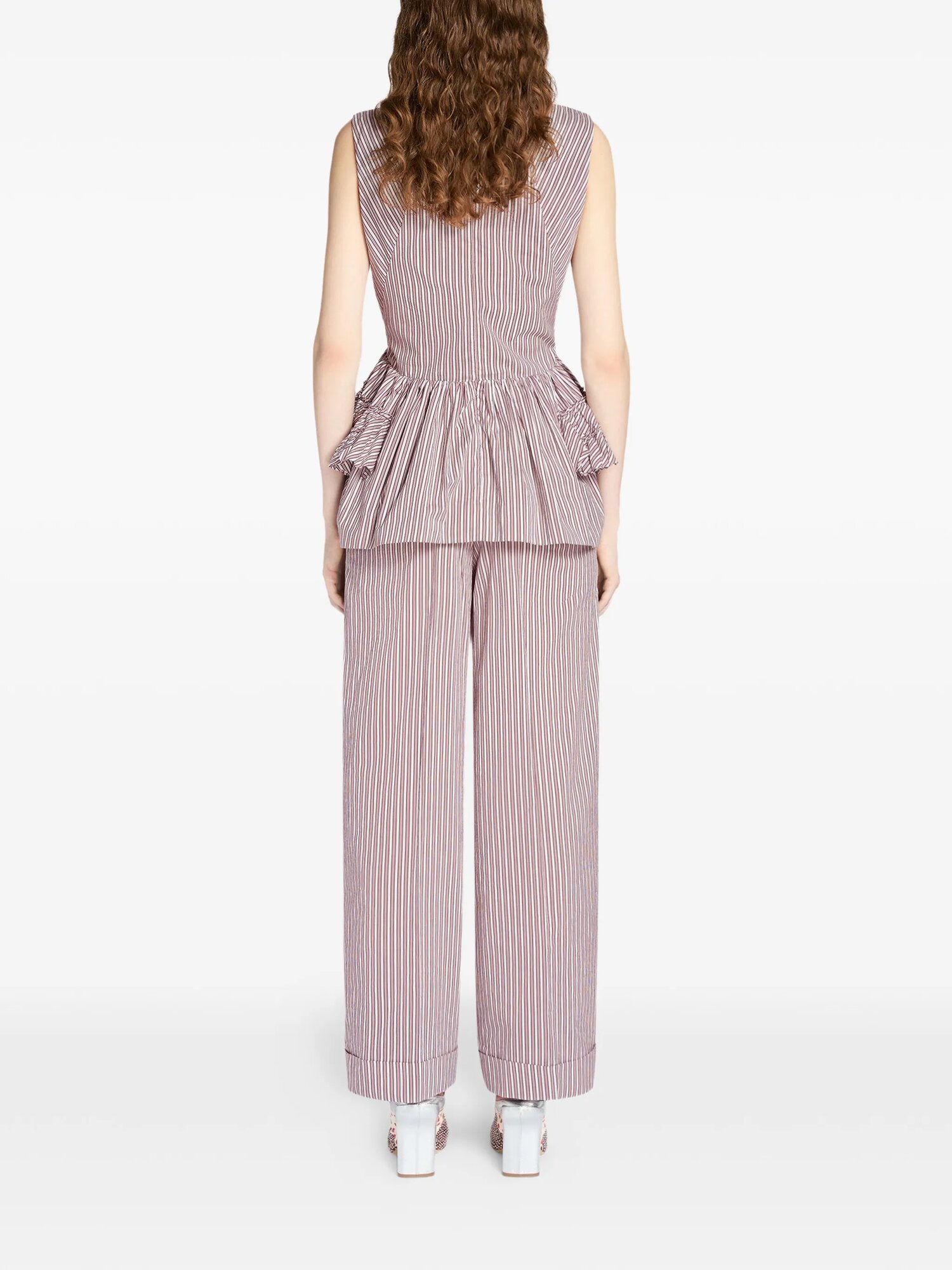 Топ Dries Van Noten Ruffled peplum top, размер 34, разноцветный — фото 1