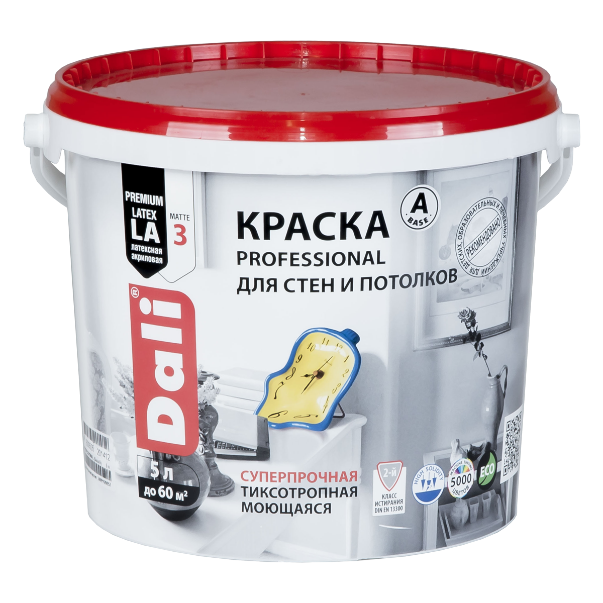 Интерьерная акриловая краска DALI PROFESSIONAL (белый (База А) / 5л.)