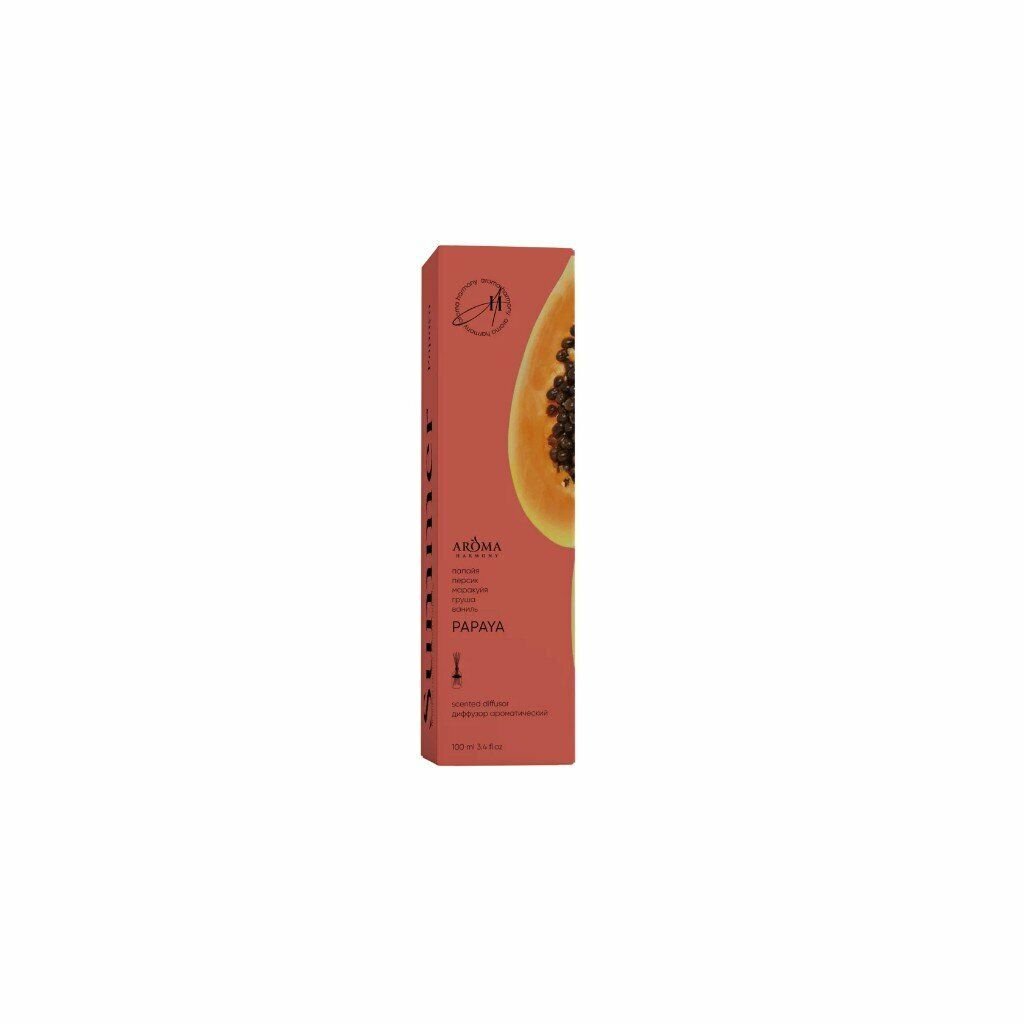 Аромадиффузор Aroma Harmony Papaya 60 мл — эффективный освежитель воздуха для дома, ванной и туалета, нейтрализация запахов.