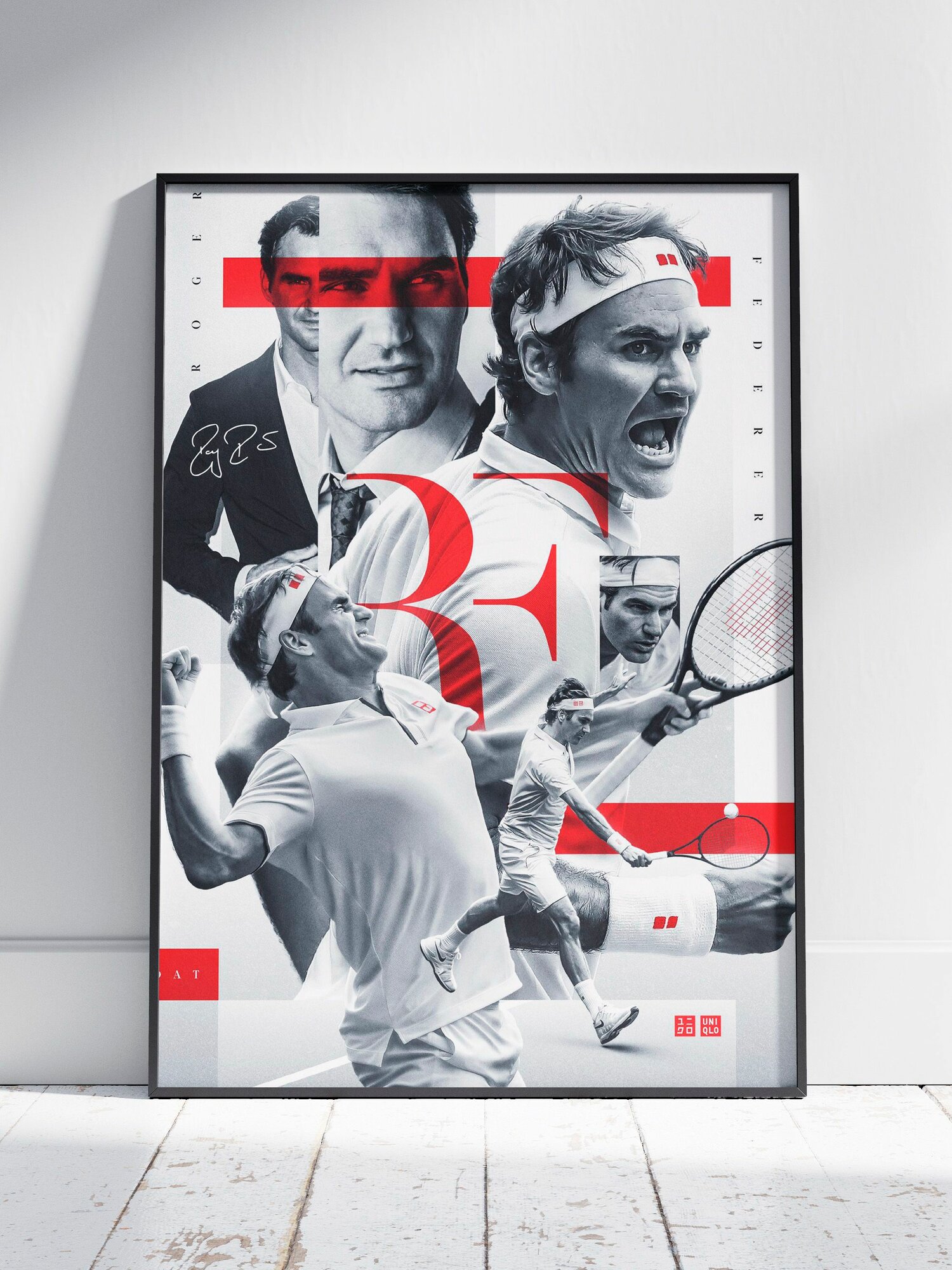 Плакат на стену для интерьера Лучшие Теннисисты (Роджер Федерер - Roger Federer 4) - Постер по спорту и физической активности формата A4 (21x30 см)
