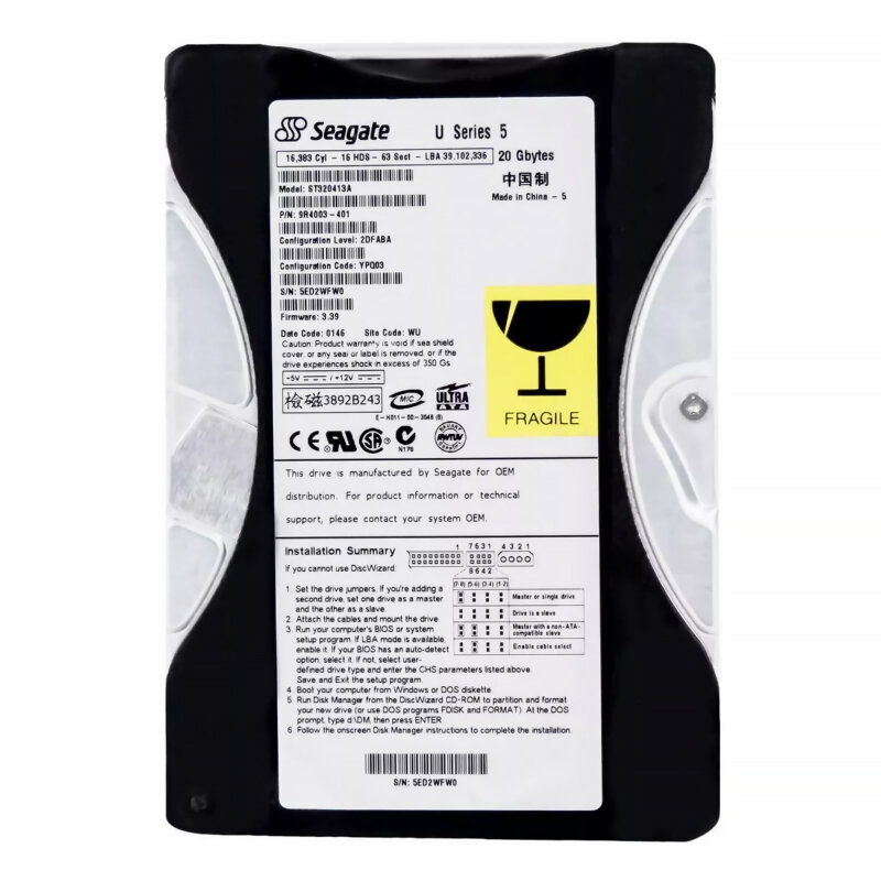 Жесткий диск Seagate ST320413A 20Gb 5400 IDE 3.5" HDD