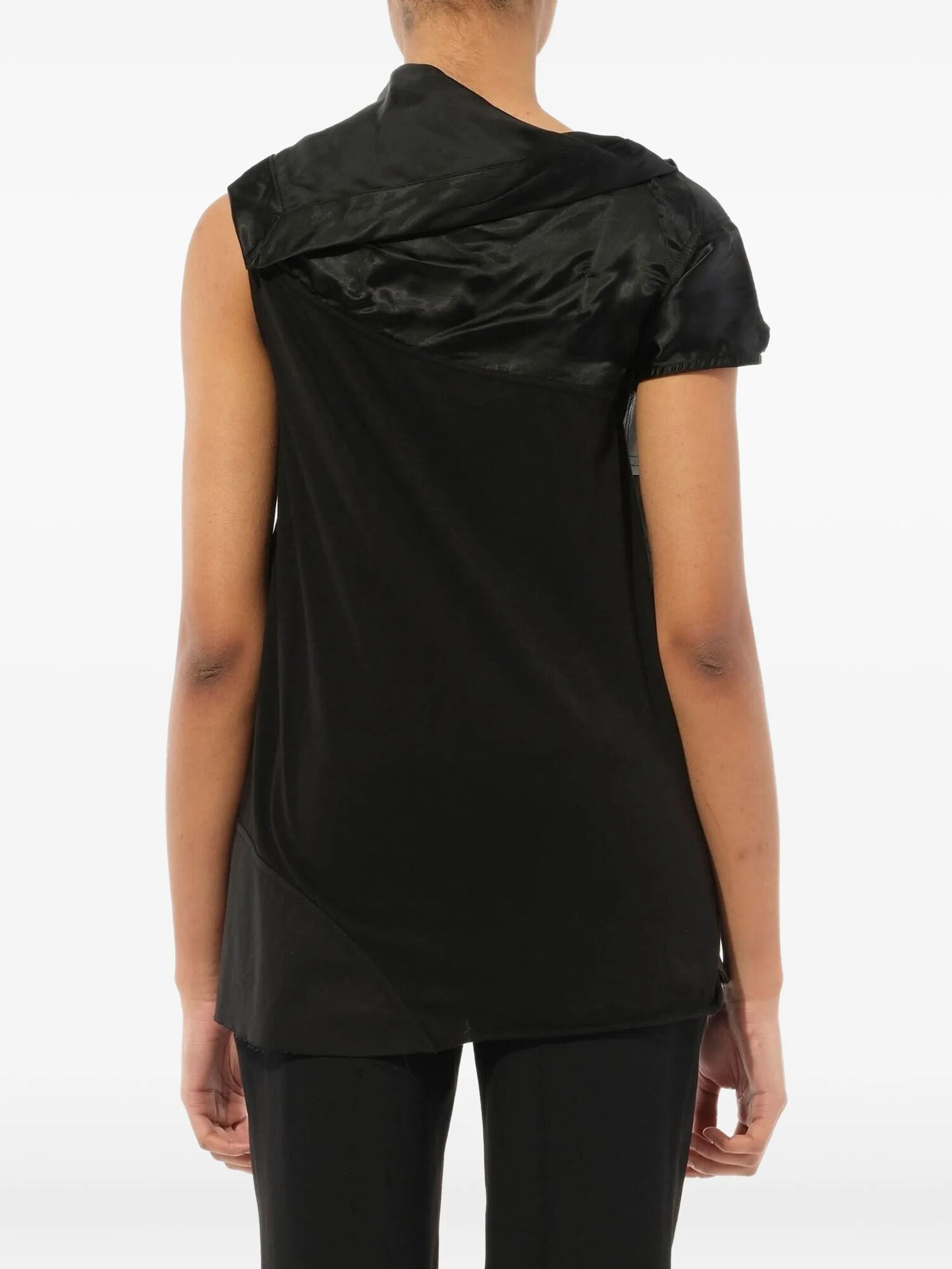 Топ Rick Owens Arc-shaped hemline top, размер 40, black/black — фото 1