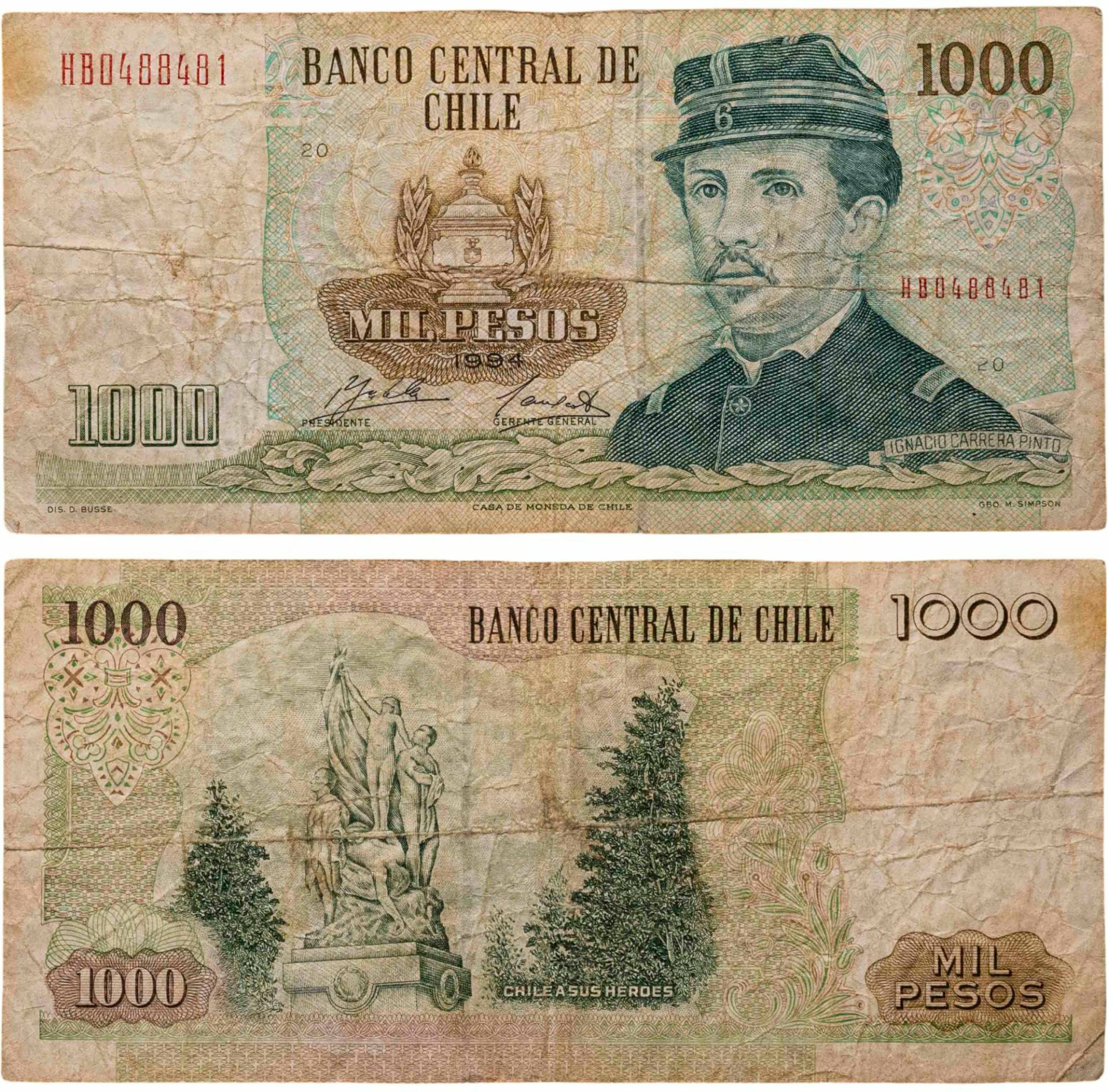 Чили 1000 песо 1994