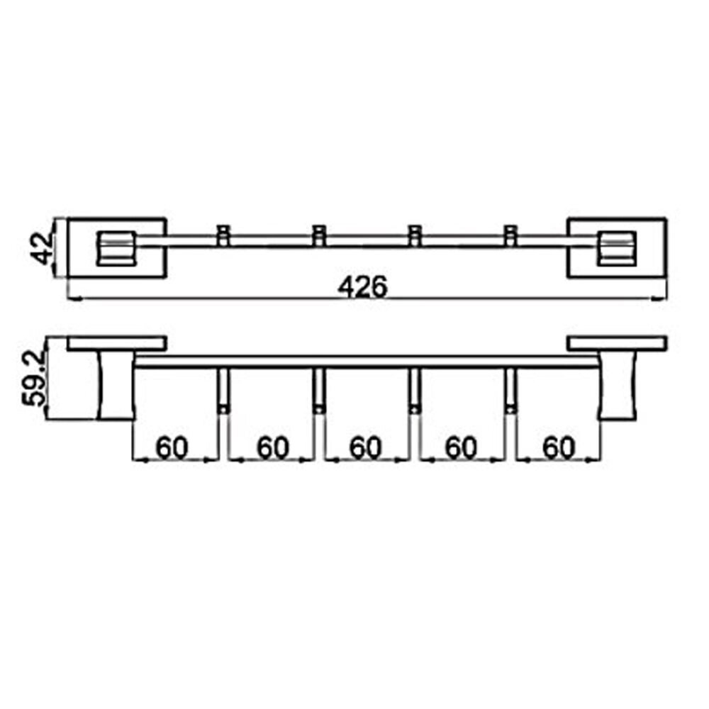 Планка с 4-мя крючками Gappo G0FR71EW6-TB40PH