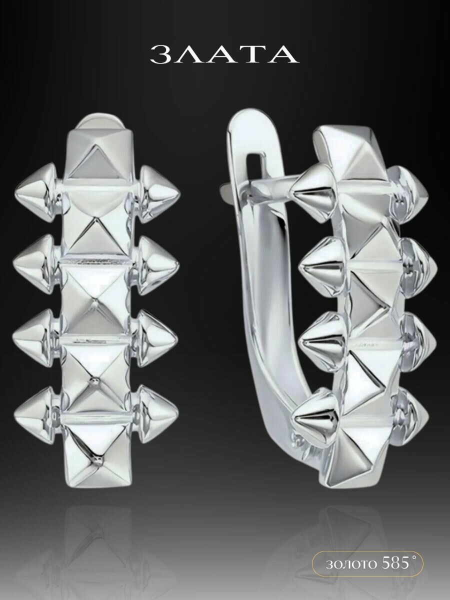 Серьги, белое золото, 585 проба