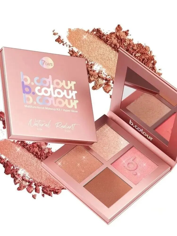 B.COLOUR PROFESSIONAL Палетка для контуринга, хайлайтер, скульптор, румяна, тени CAPSULE 02 Super power