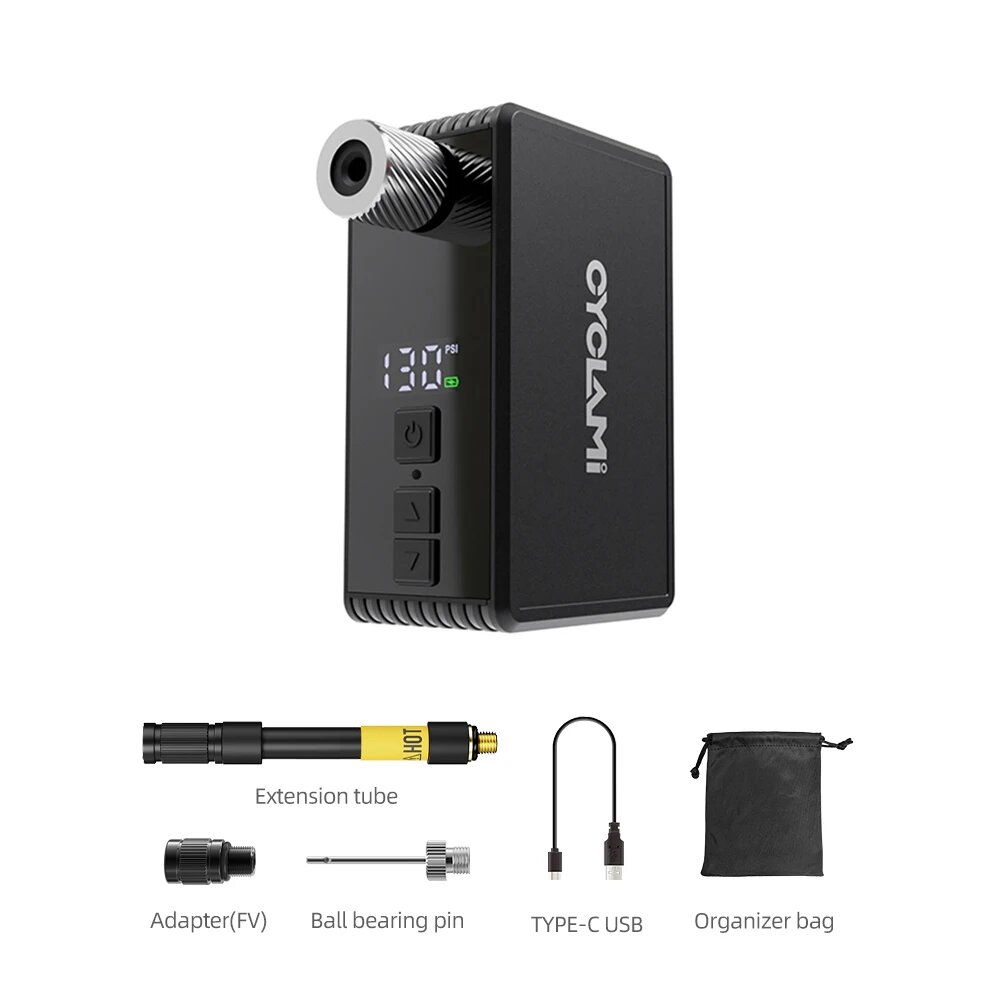 CYCLAMI AM6 Pro Mini Электрический автоматический воздушный насос, портативный цифровой компрессор для MTB и шоссейных велоси.