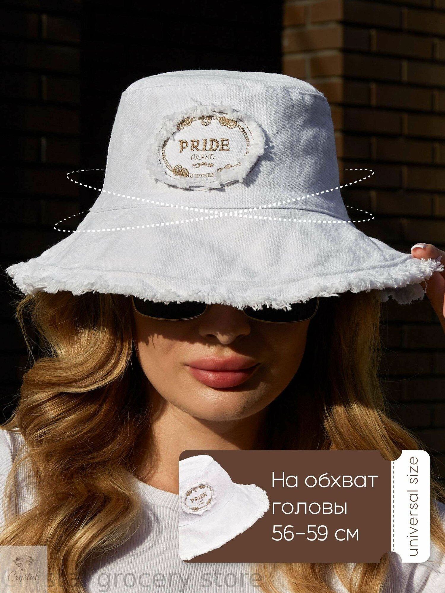 Панама  для женщин, размер OneSize, зеленый — фото 1
