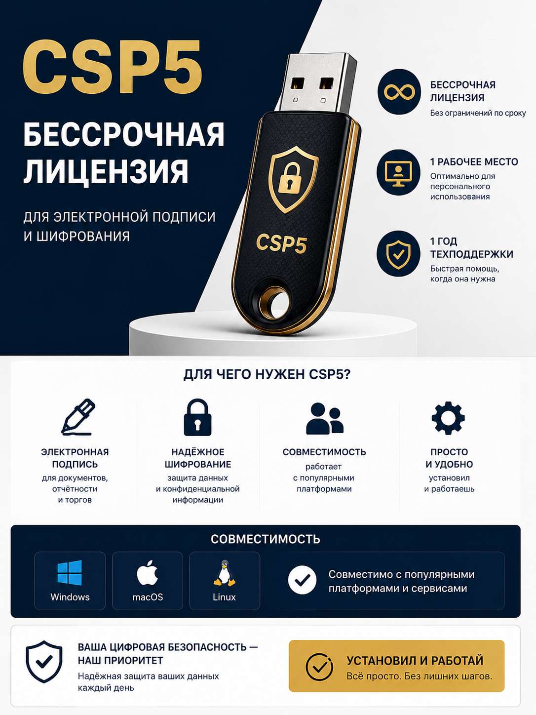 КриптоПро — программное обеспечение для электронной подписи и шифрования для Windows/macOS