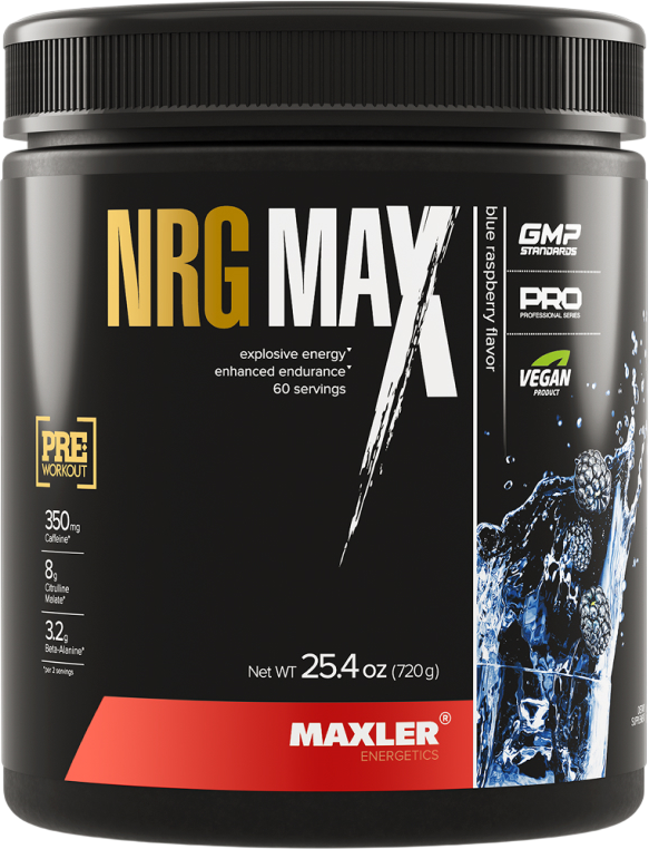 MAXLER Премиум энергетик с витаминами и комплексами "Ежевика" NRG MAX Blue Raspberry 300ml