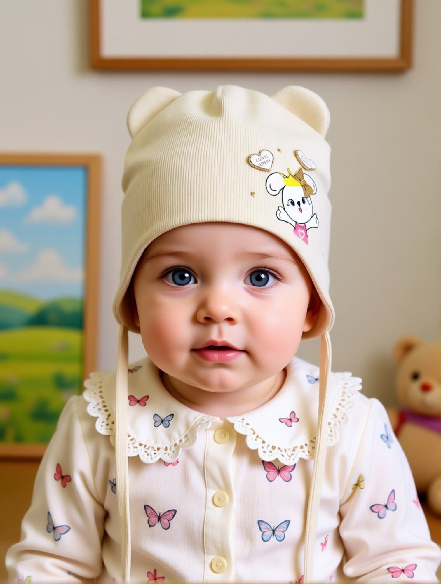 Чепчик шапки для малышей для девочек