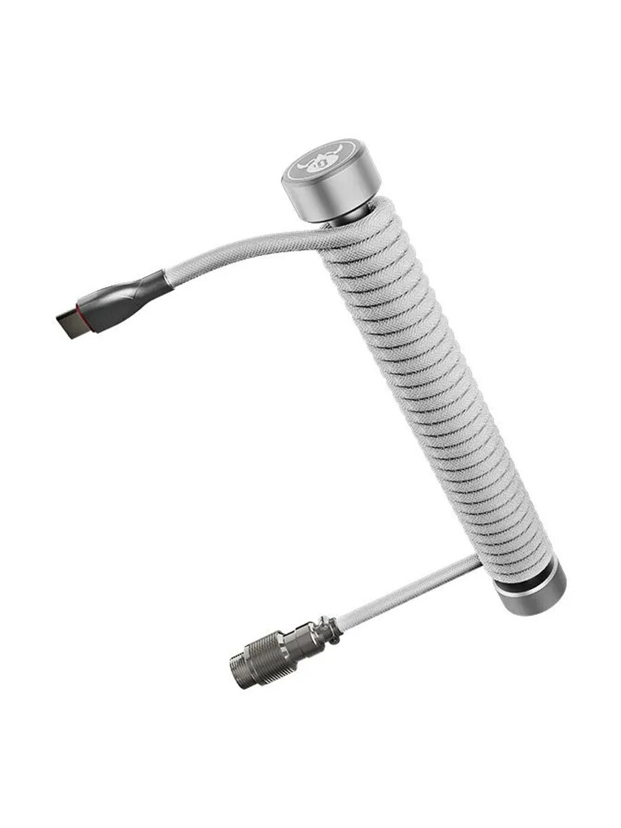 Gravastar Coiled Aviator USB Cable, белый, кабель для клавиатуры