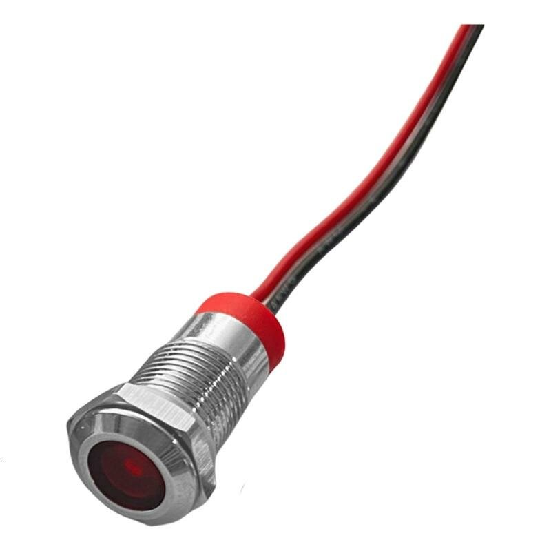 Антикоррозионный сигнальный светильник для систем безопасности, 10mm - Красный свет 220В проводной