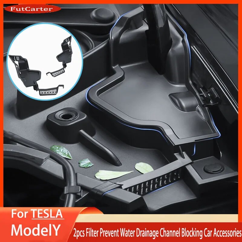 2 Шт. Tesla Model Y Фильтр Для Мусора Предотвращает Засорение Сливного Канала, Блокировку Водяной Кабины, Посторонние Материалы