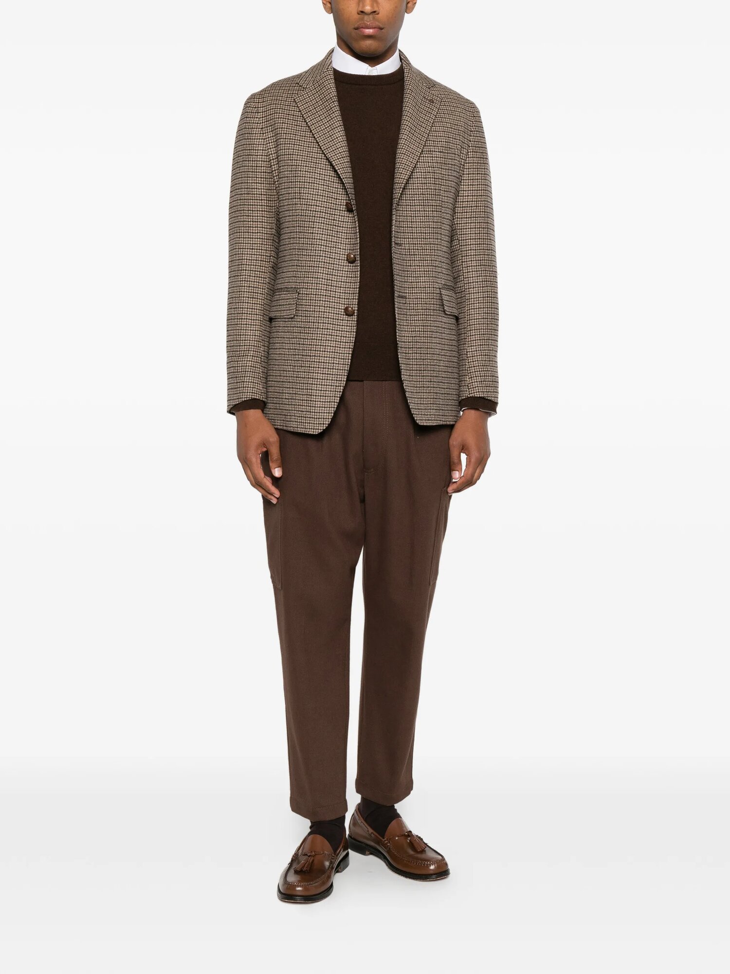 Пиджак Tagliatore Houndstooth-pattern single-breasted blazer, размер 48, разноцветный — фото 1