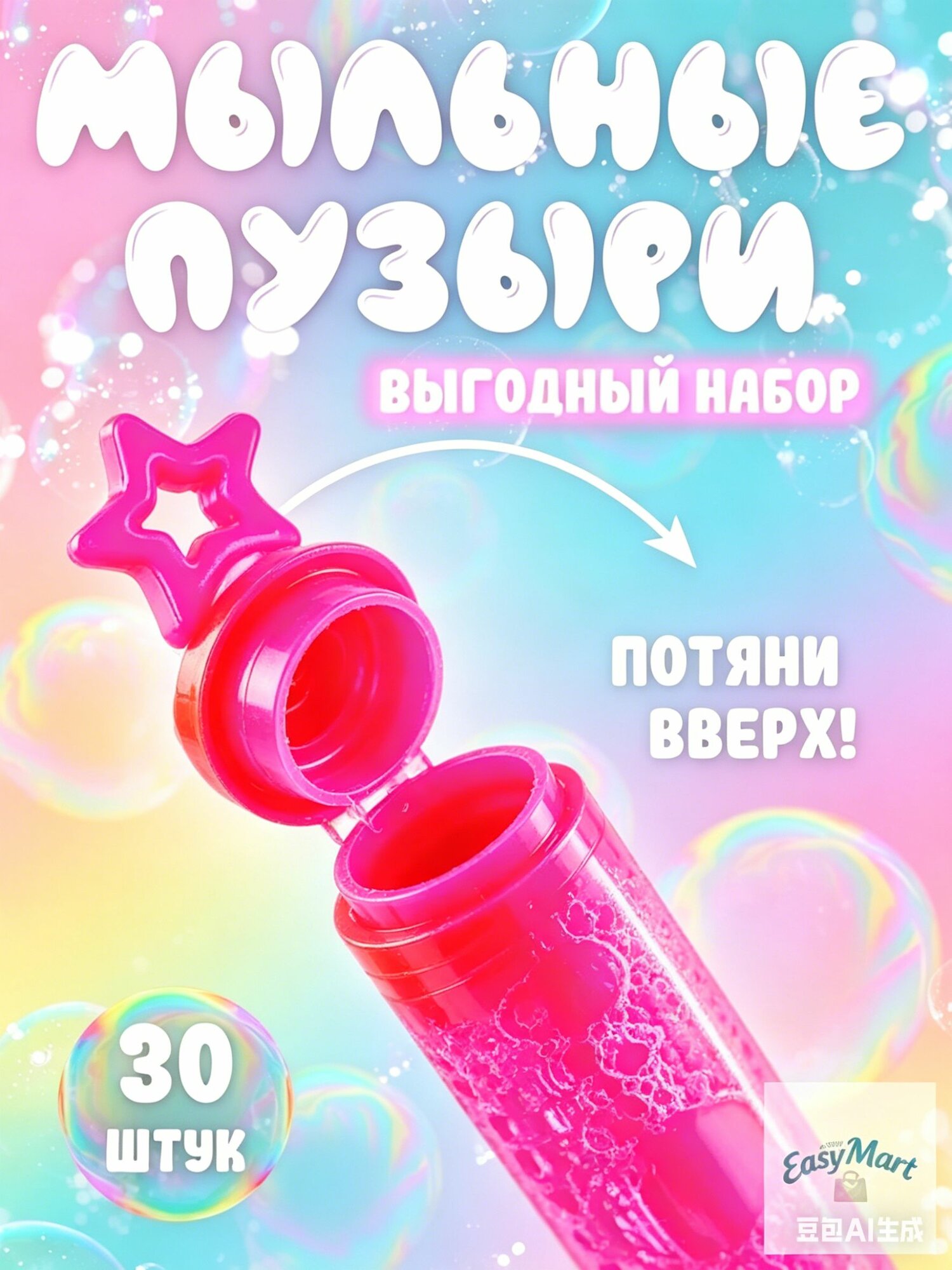 Эксклюзивные пузыри для малышей, 30 штук в блистере по 5 мл
