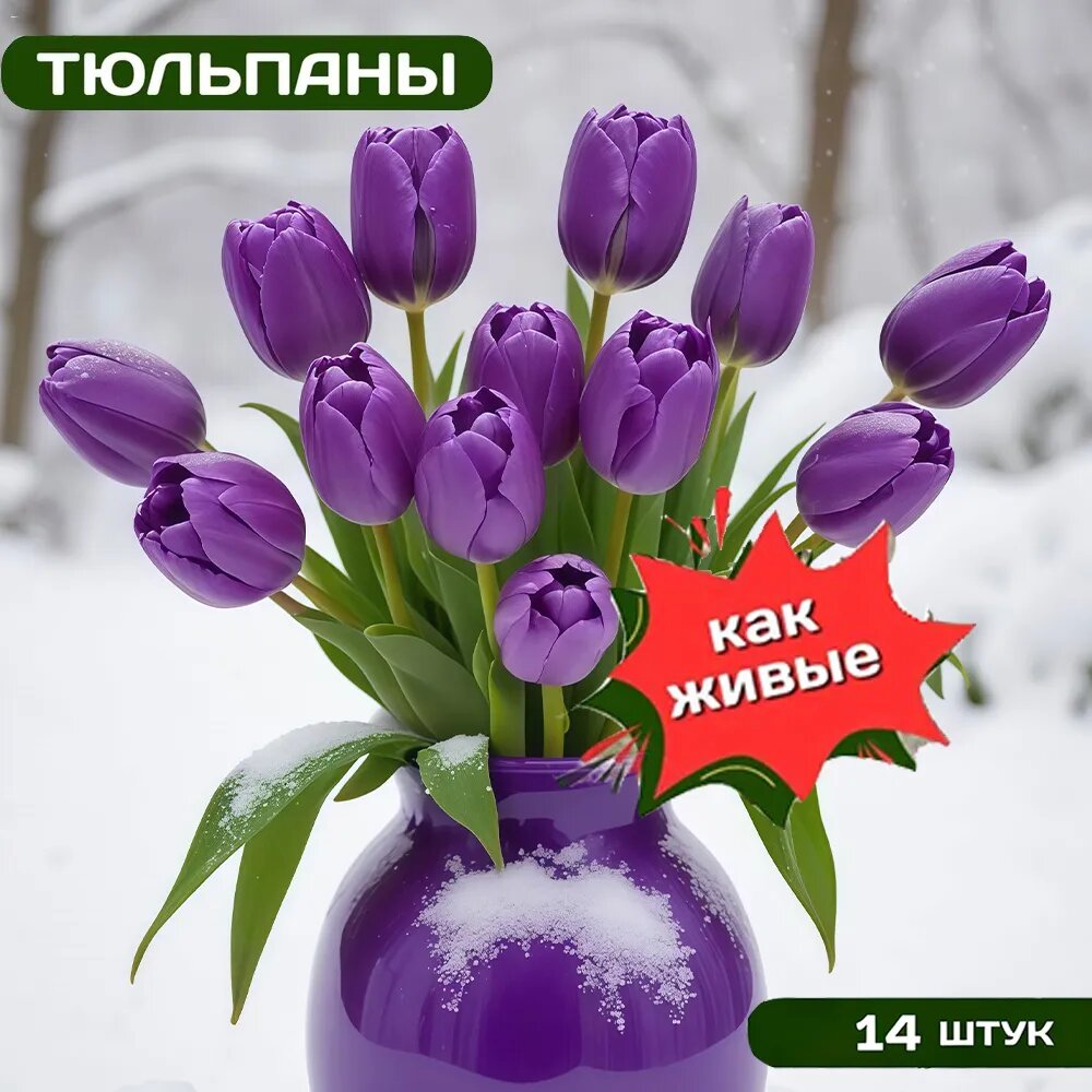 Стабилизированные цветы Тюльпан, 107 гр, 14 шт