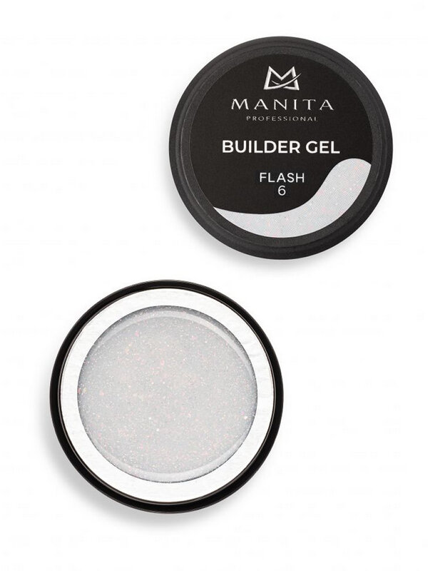 Manita Professional Гель моделирующий для ногтей с хлопьями юки / Builder Gel Flash №06, 15 мл