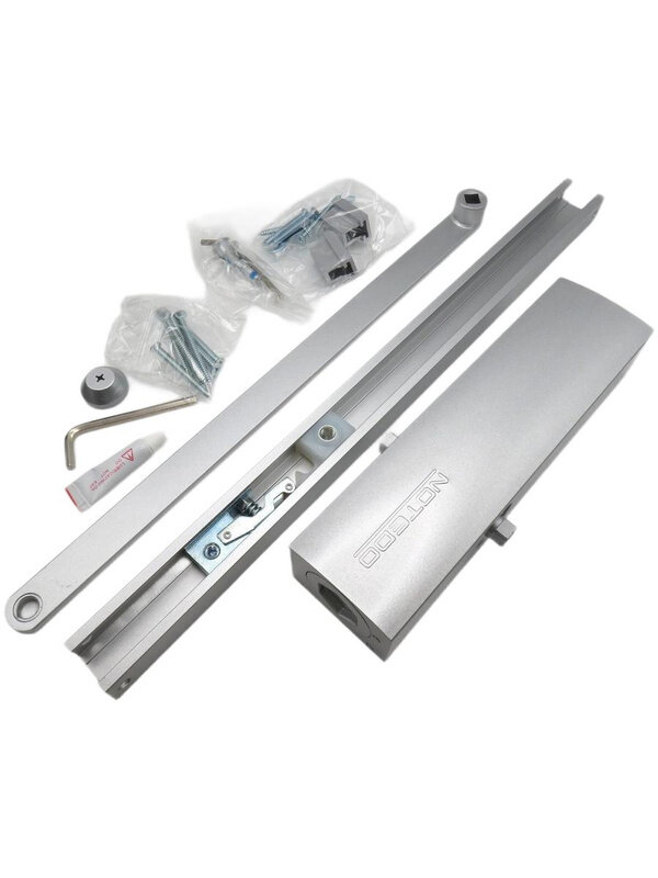 DC-025-095 SL+HO+DA+BC PRO (серебро) дверной доводчик Notedo, скользящая тяга