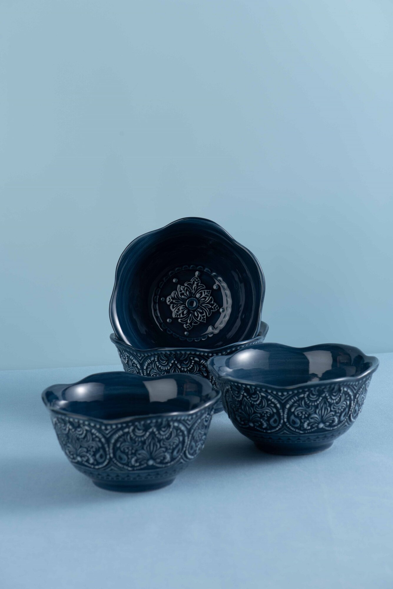 Пиала 15см 600мл из керамики Tudor England Blue Royal Whitehall 4шт