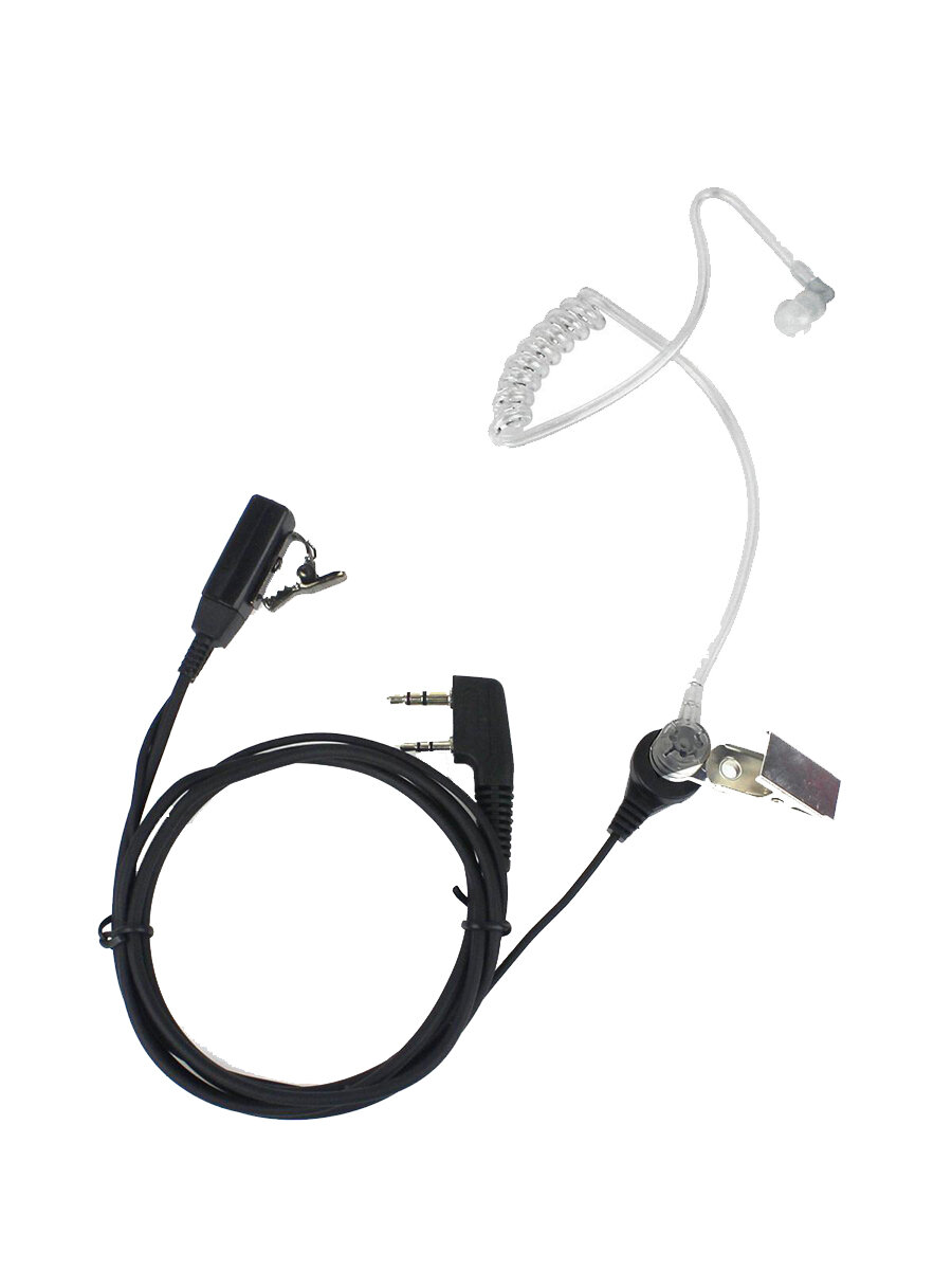 Гарнитура с силиконовым воздуховодом для раций Baofeng и Kenwood 2-Pin