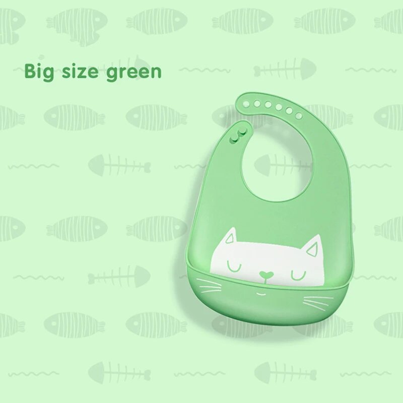 Силиконовый нагрудник для кормления Baberos bebé Зеленый, Green