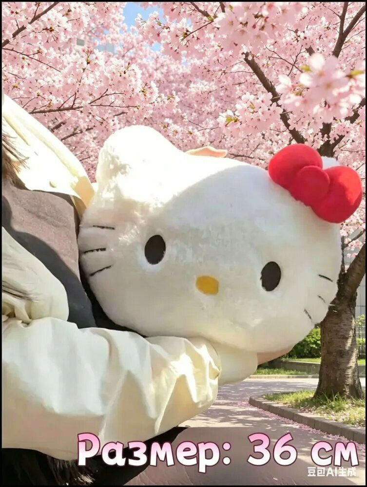 Подушка-игрушка Hello Kitty с бантиком 36см 1 шт