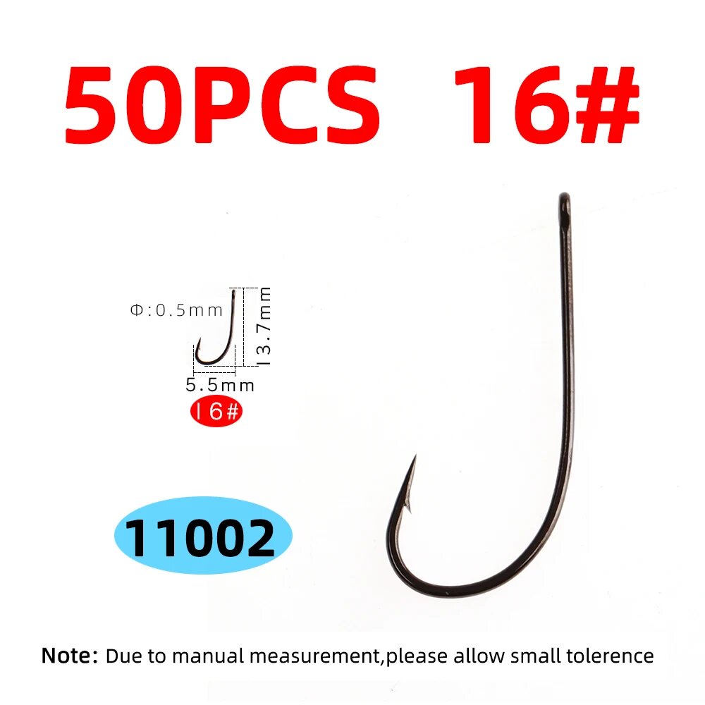 Крючки рыболовные 50шт, 16#, 1102