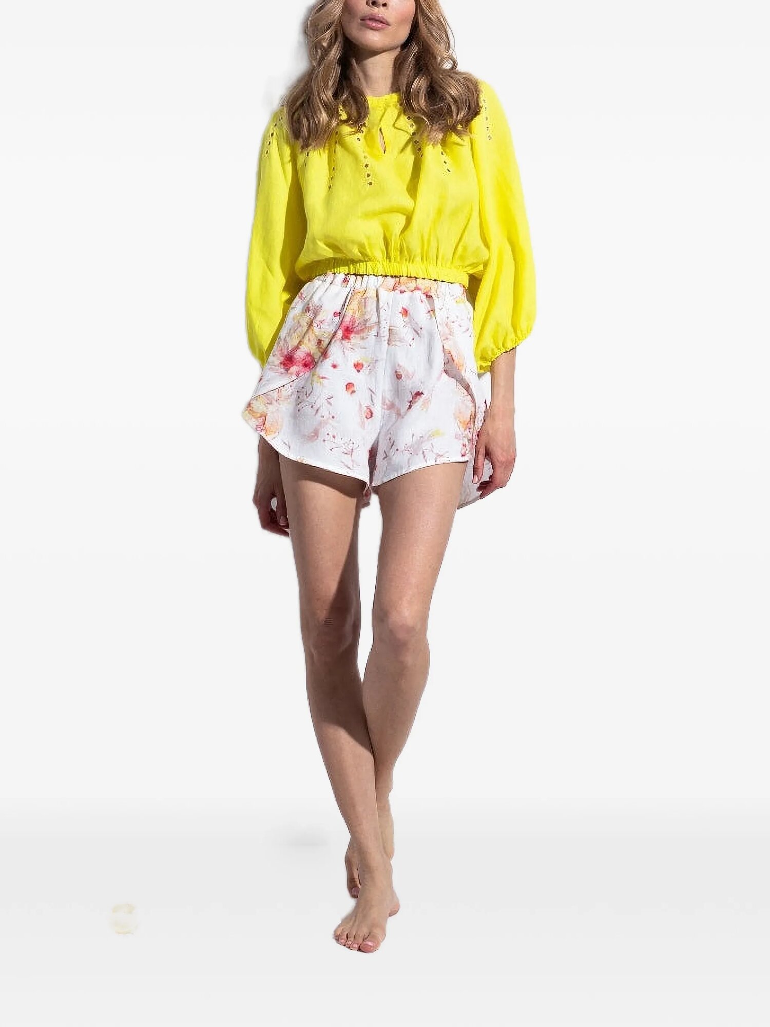 Комбинезон Oriana floral-print eyelet-detail jumpsuit