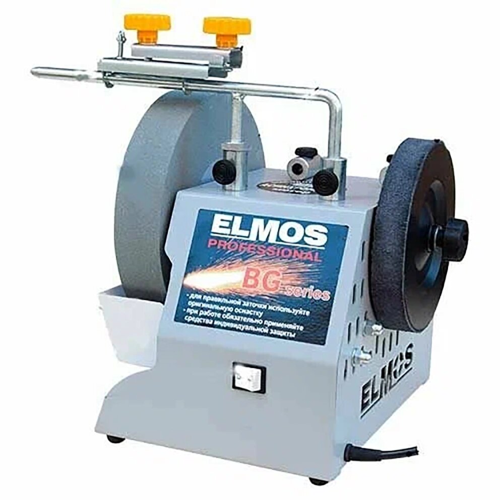 Заточной (доводочно-полировальный) станок Elmos BG210 200Вт. Круг 250мм. 100 об/мин. мокрый камень Корпус металл