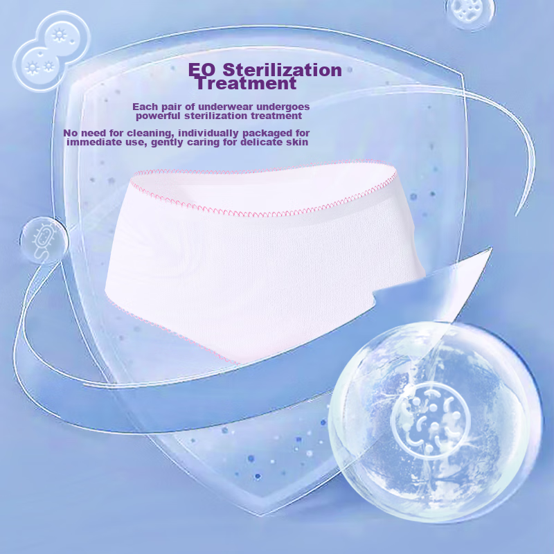 Ankexin Disposable Underwear for Women, Pure Cotton, Maternity, Postpartum, Business Trip, Travel, No-Wash, Plus Size XXXL, 5 Pieces Per Pack * 2 Boxes