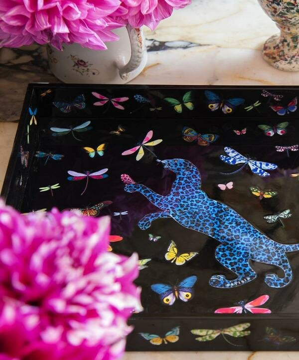 Ortigia Поднос декоративный ручной работы Dragonflies Rectangle Tray